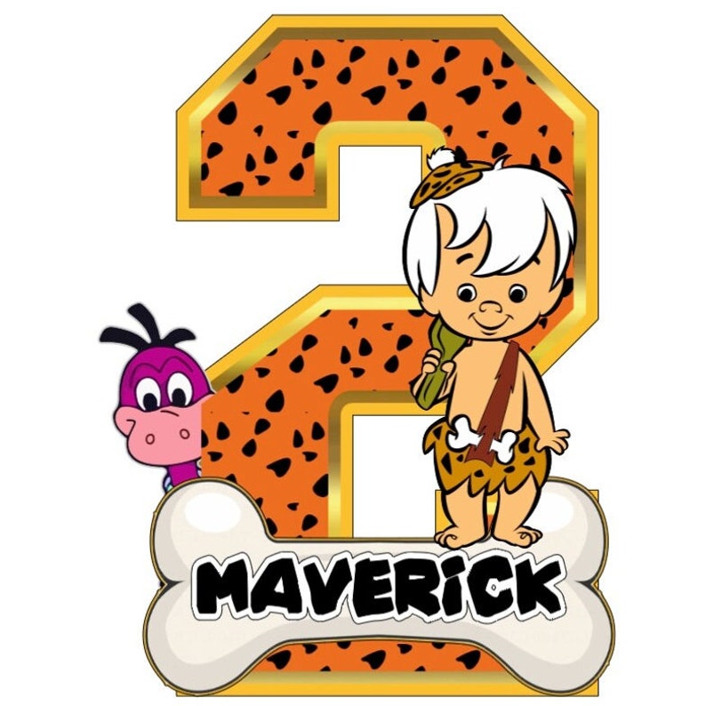 Large Bamm Bamm 3D Number | Flintstones Birthday Decor | Prehistoric ...