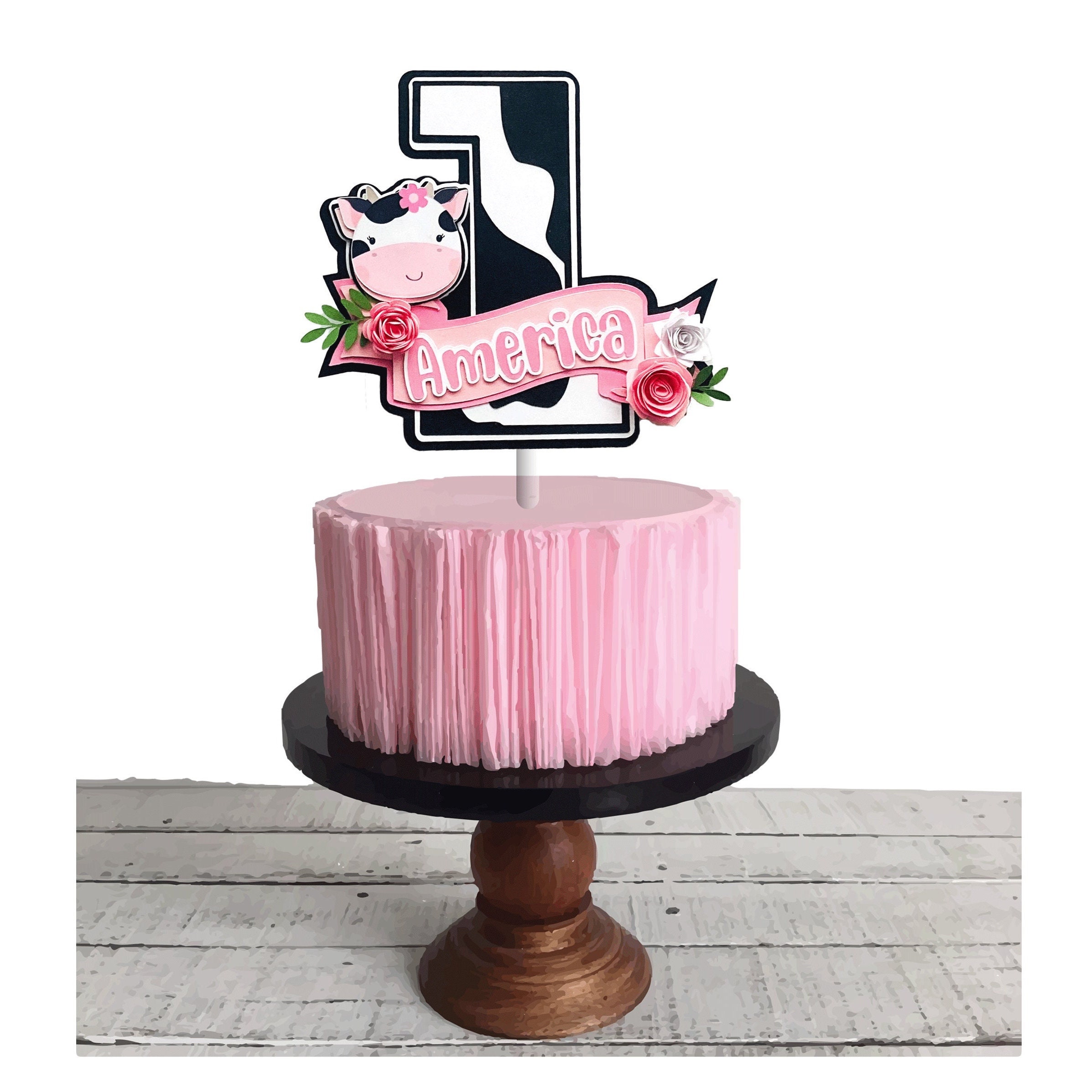 Holy Cow I'm One Birthday Decorations, Cow First Birthday 3D Letter ...