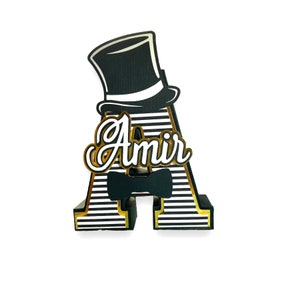 Mr. Onederful 3D Letter, Black and Gold 1st Birthday Decor - Etsy