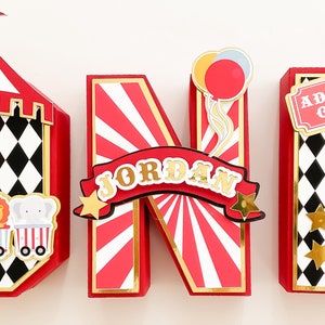 Circus 3D Letters Decoration, Carnival Theme Party Decoration, Vintage ...
