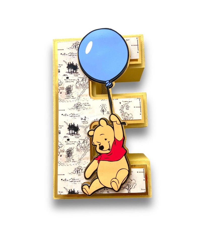 Winnie the Pooh 3D Cardstock Letters, Classic Pooh Party Decor - Etsy