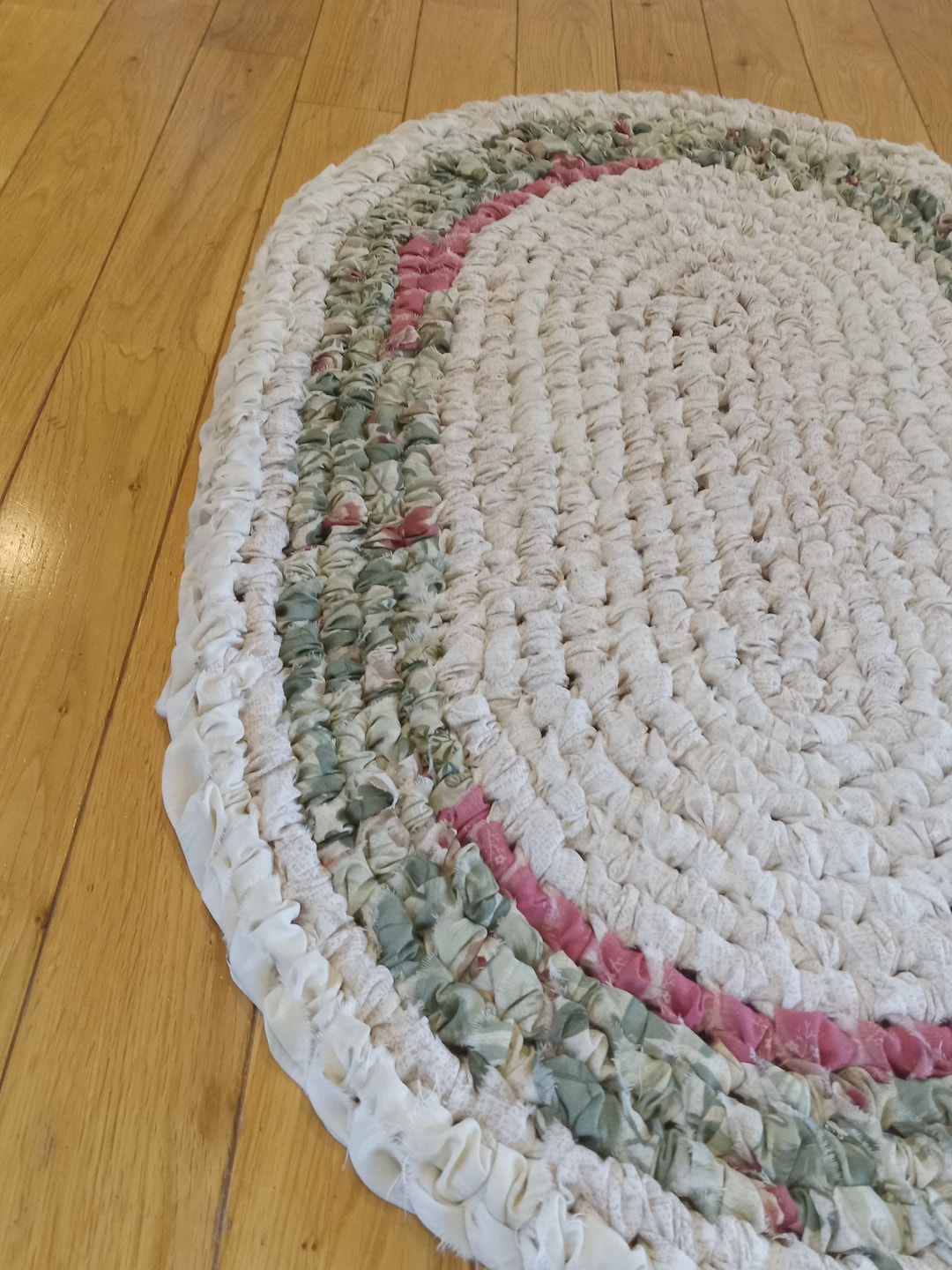 Rag Rug, Handmade Scrap Rug, Hand Crafted Recycled Rug. Reclaimed Rug ...