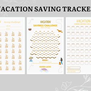 Family Vacation Savings Challenge Bundle| 5 Pages Saving Pages ...