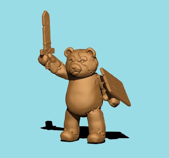 3D STL File Teddy Bear Protector Tabletop Miniature | Etsy