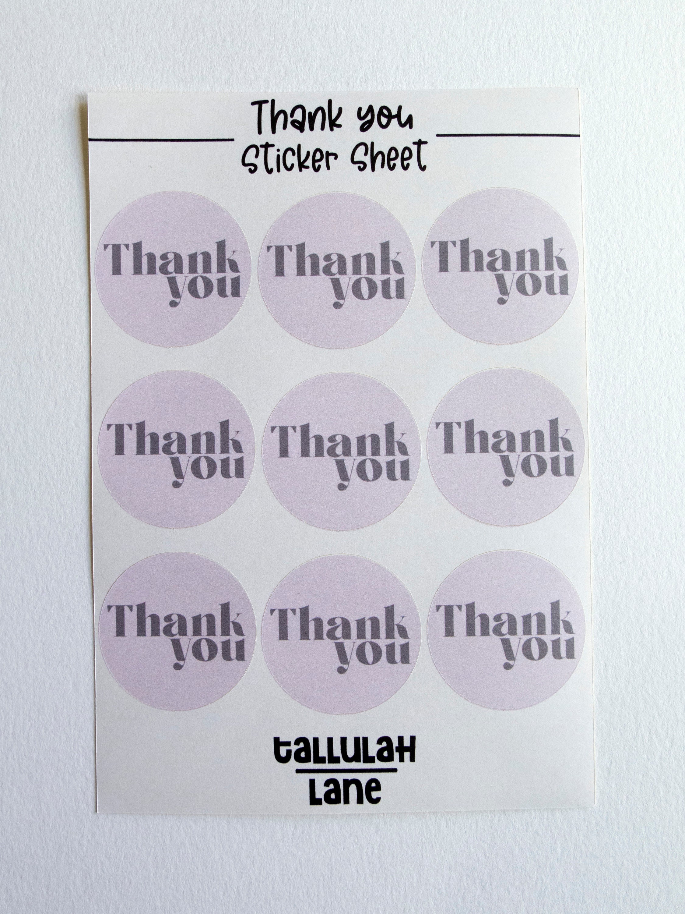 Thank You Sticker Sheet | Etsy