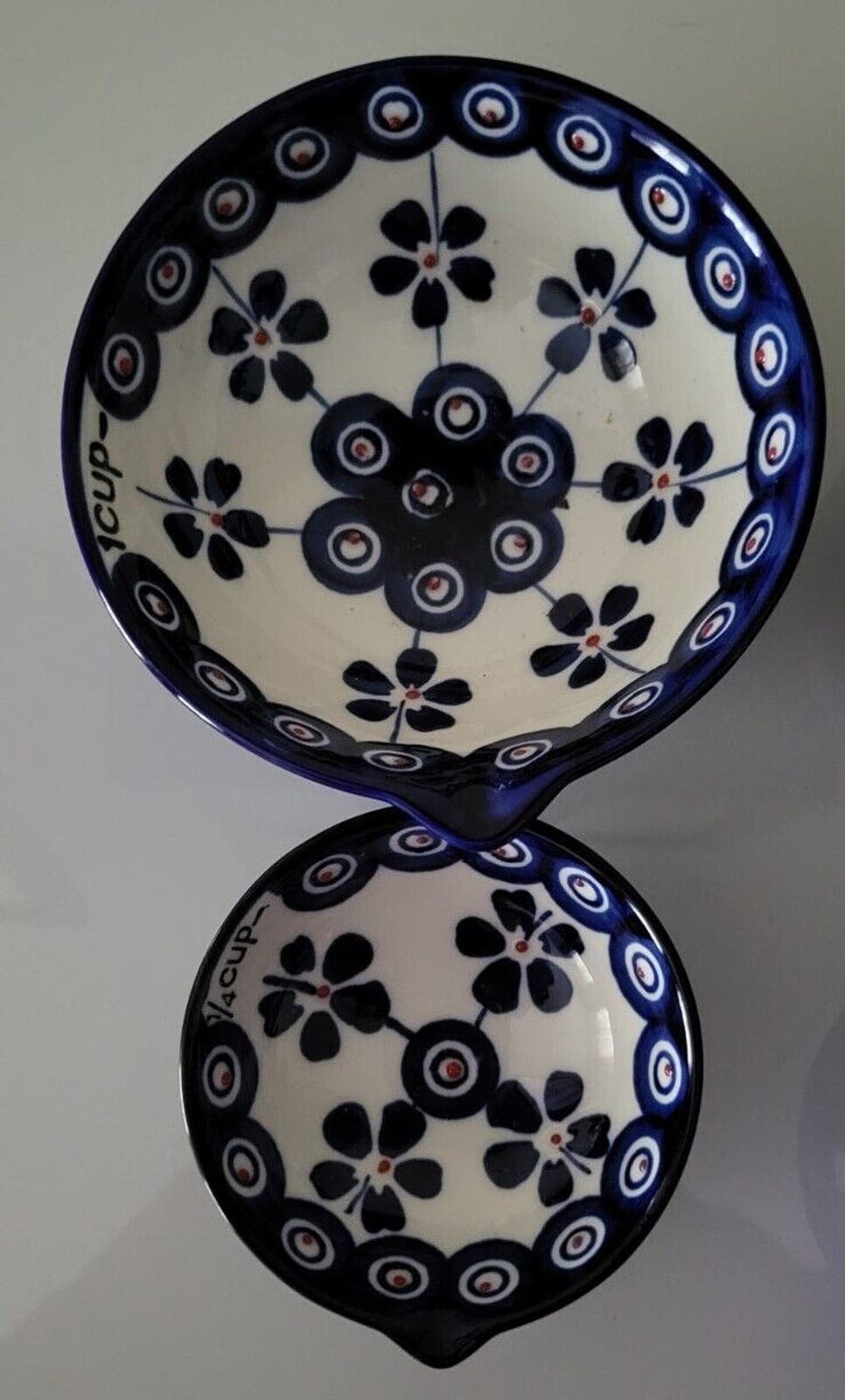 Blue Pottery Stoneware Measuring Cups Signature Set of 4 - Etsy
