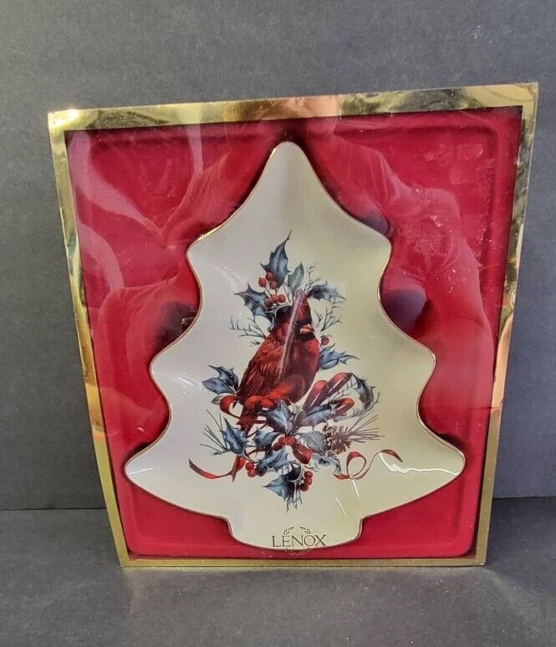 In Original Box Lenox Winter Greetings Cardinal Candy Serving Dish Tray ...