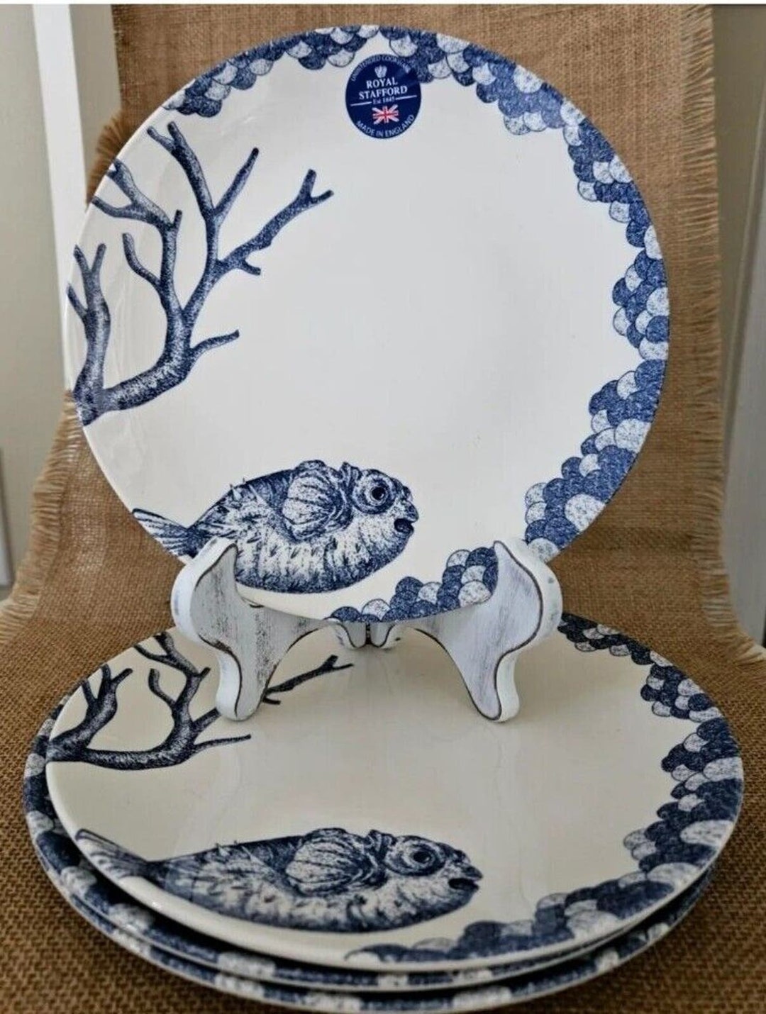New Royal Stafford Ocean Blue Coastal 9 Side Plate Set of 4 - Etsy