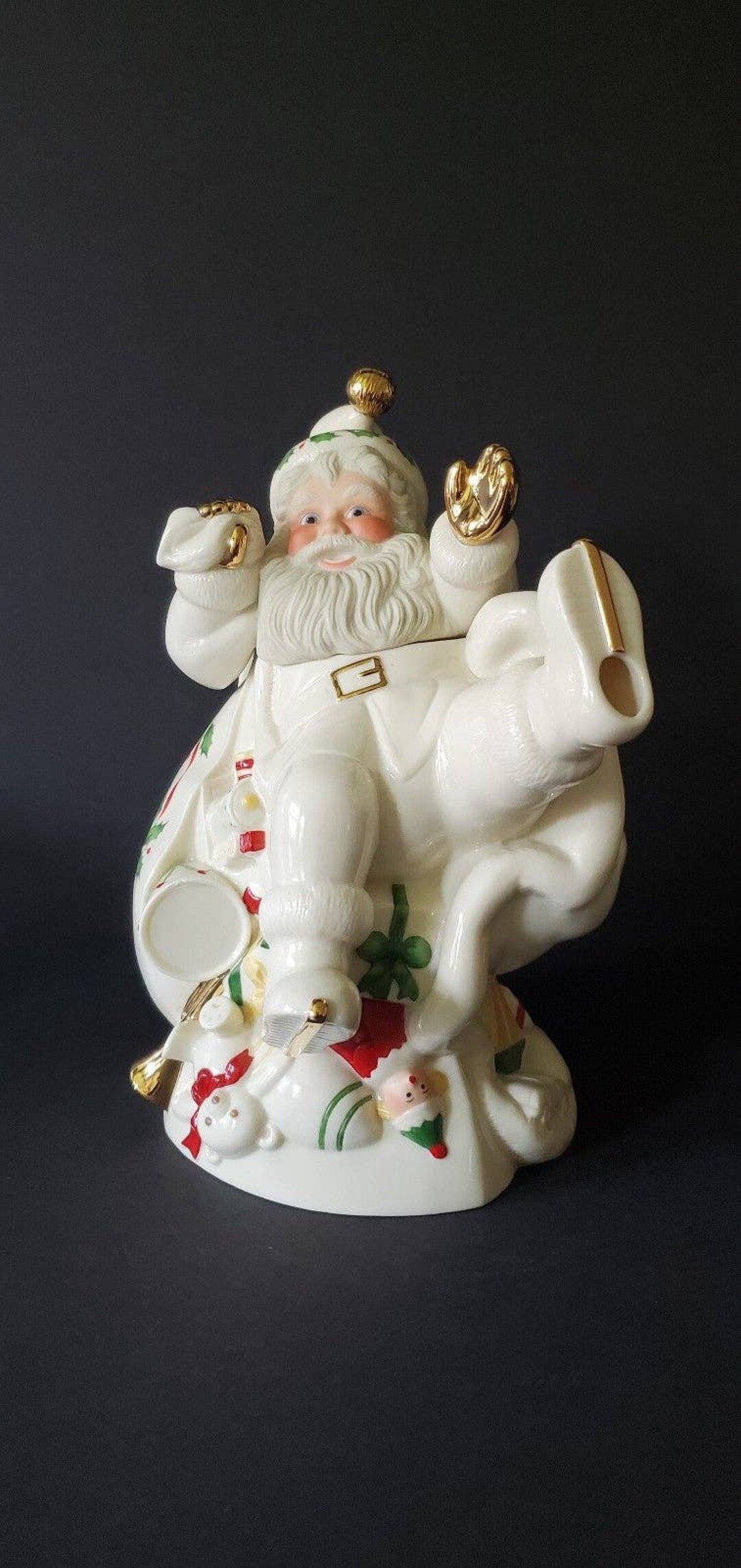 Lenox Holiday Santa Collection Teapot Ice Skating Santa - Etsy