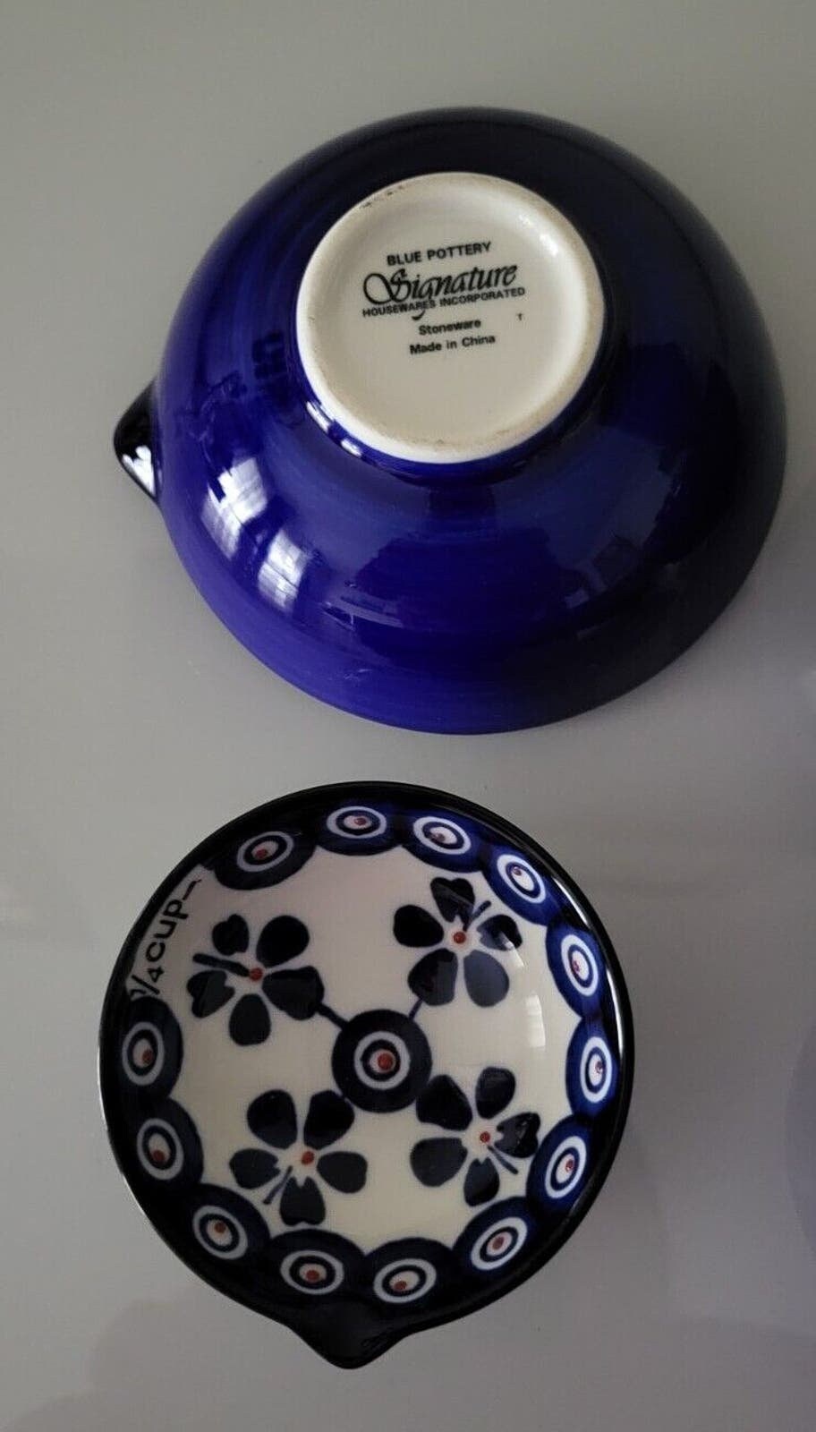 Blue Pottery Stoneware Measuring Cups Signature Set of 4 - Etsy