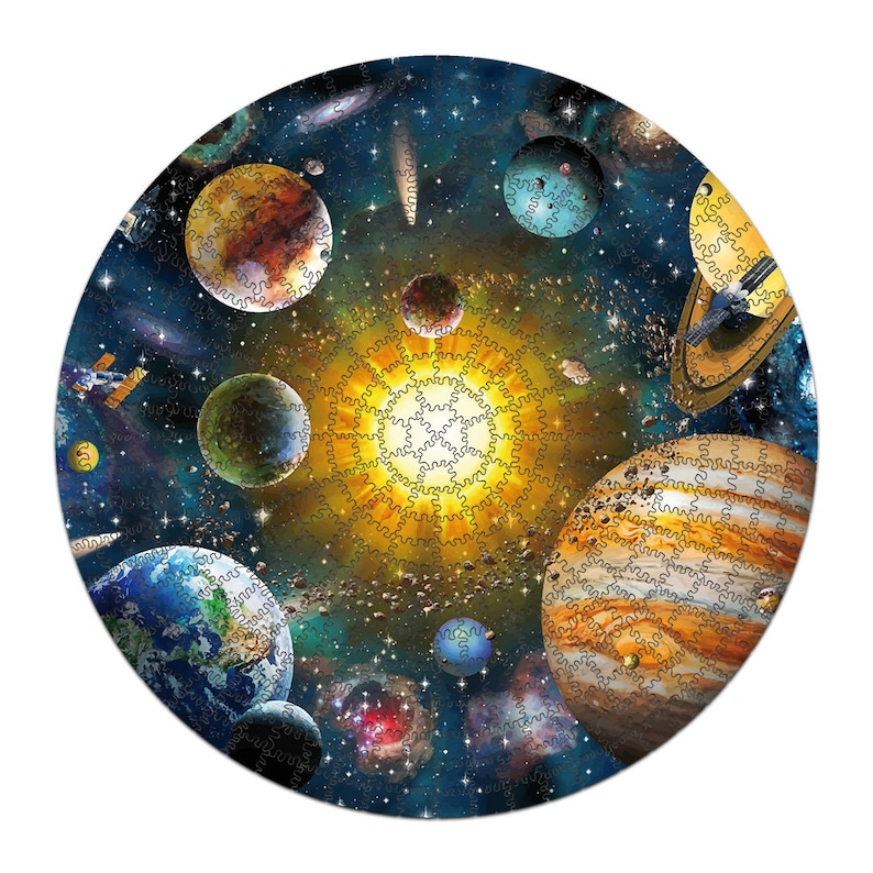 Circle Jigsaw Puzzles Solar System Space Themed Puzzle Set - Etsy