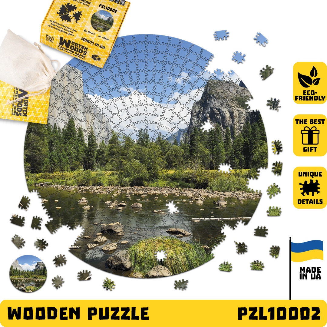 Wooden Jigsaw Puzzle, Nature Themed Puzzle, Round Wooden Puzzle ...