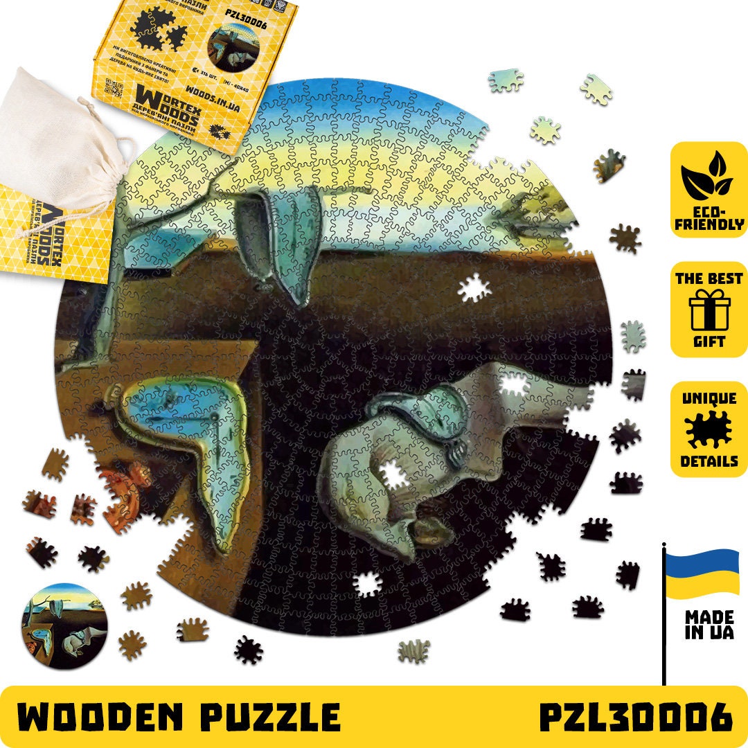 Surrealist Art Wooden Puzzle, Unique Gift for Art Lovers, Handmade ...