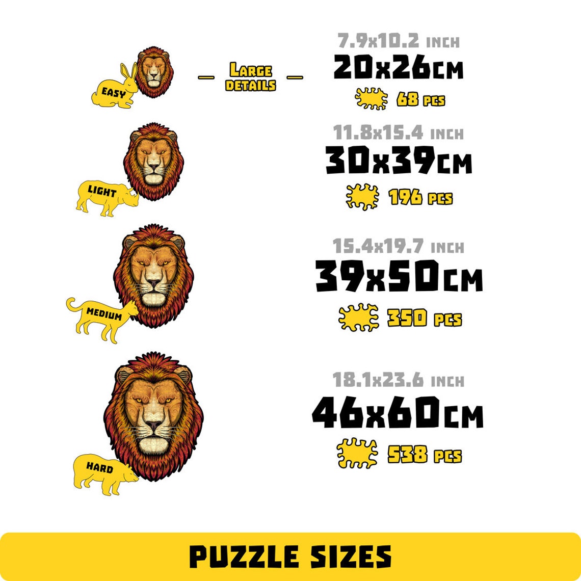 Wooden Fig Puzzle Leo, Wooden Lion Puzzle,wooden Puzzle,toy for ...