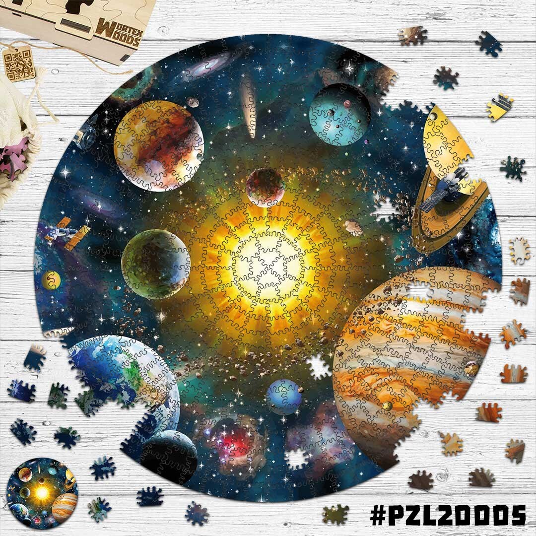 Circle Jigsaw Puzzles Solar System Space Themed Puzzle Set | Etsy