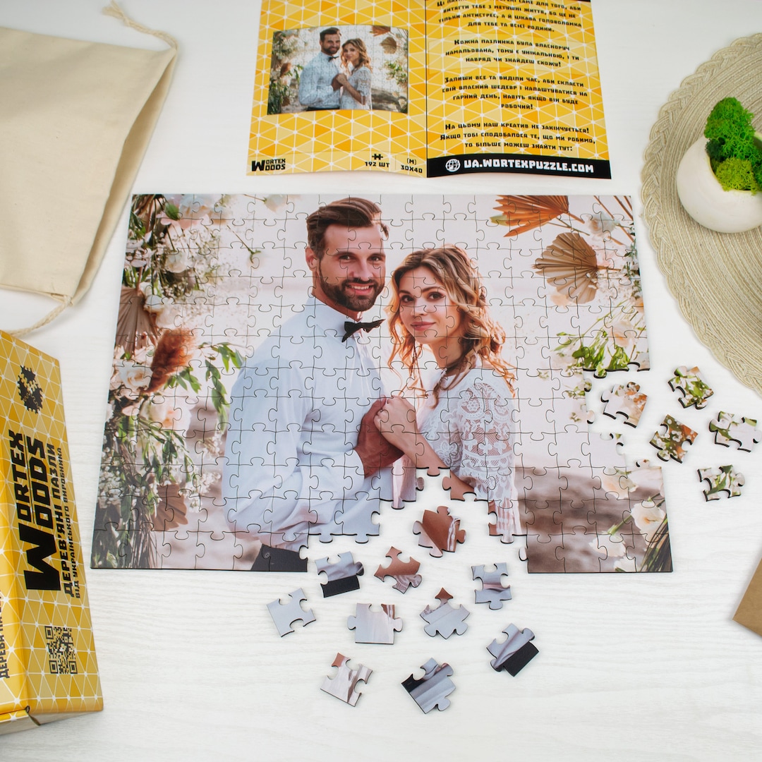 Custom Photo Wooden Jigsaw Puzzle, Wedding Keepsake, Anniversary Gift ...