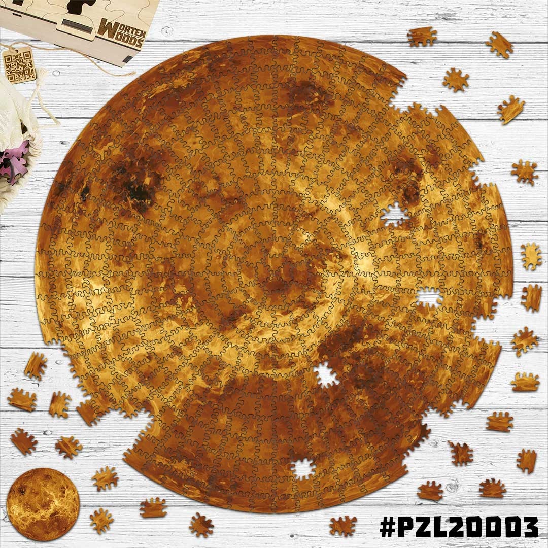 Circle Jigsaw Puzzles Venus Space Themed Puzzle Set Wooden | Etsy