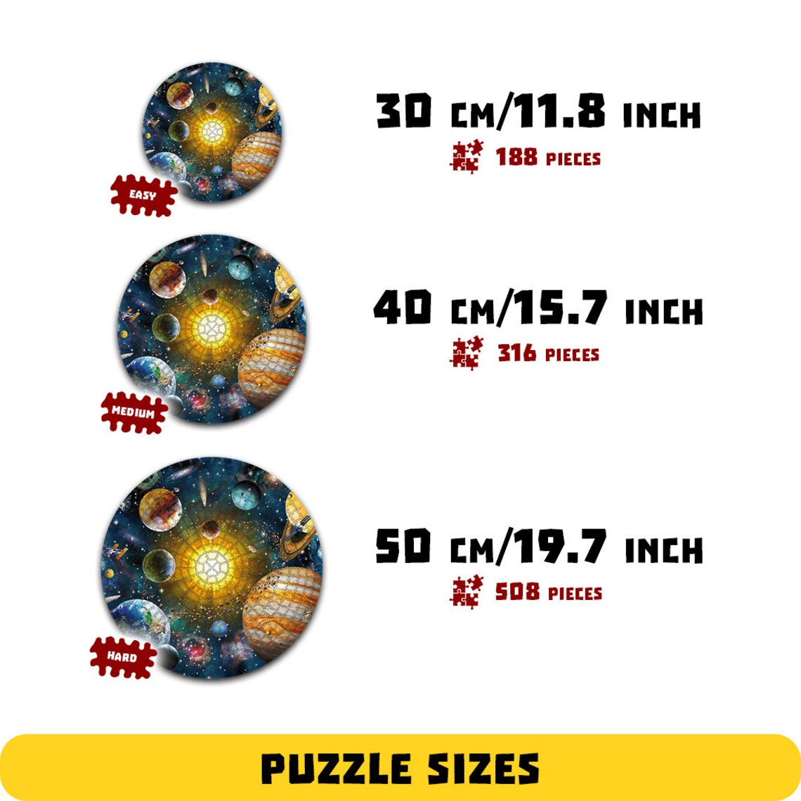 Circle Jigsaw Puzzles Solar System Space Themed Puzzle Set - Etsy