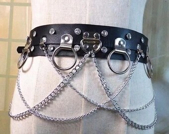 O Ring With Chains Belt - Etsy