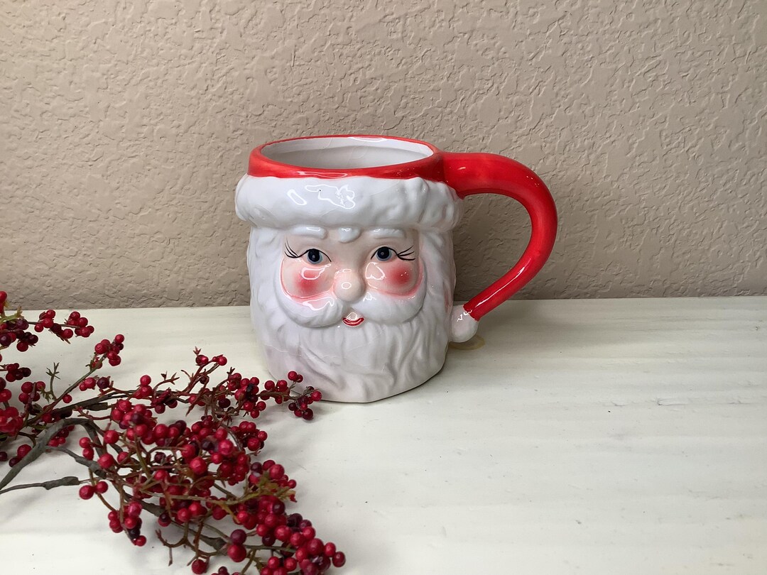 Christmas Santa Mug/ Santa Head Coffee Mug/ Santa Jolly Face Mug/ World ...