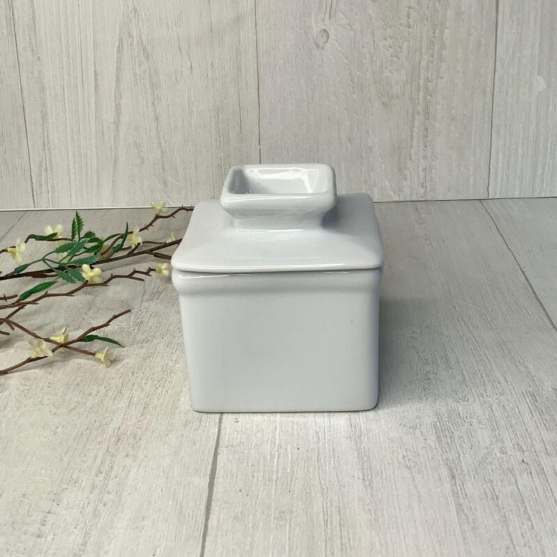 Square White Butter Dish - Etsy