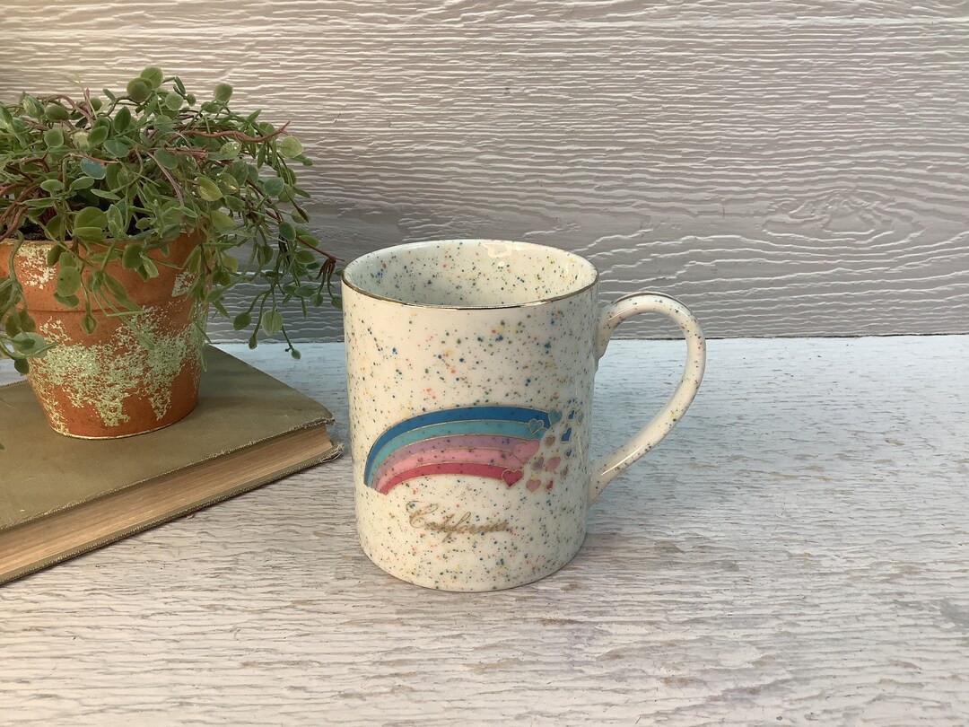 Vintage Ceramic Pastel Confetti California Coffee Mug/ Stoneware Coffee ...