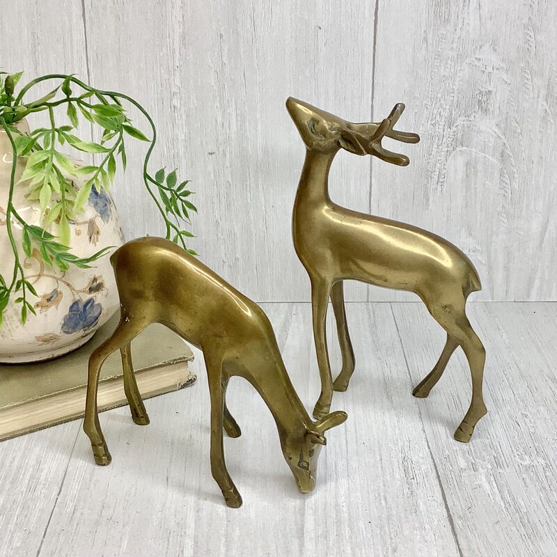 Gold Deer Figurines - Etsy