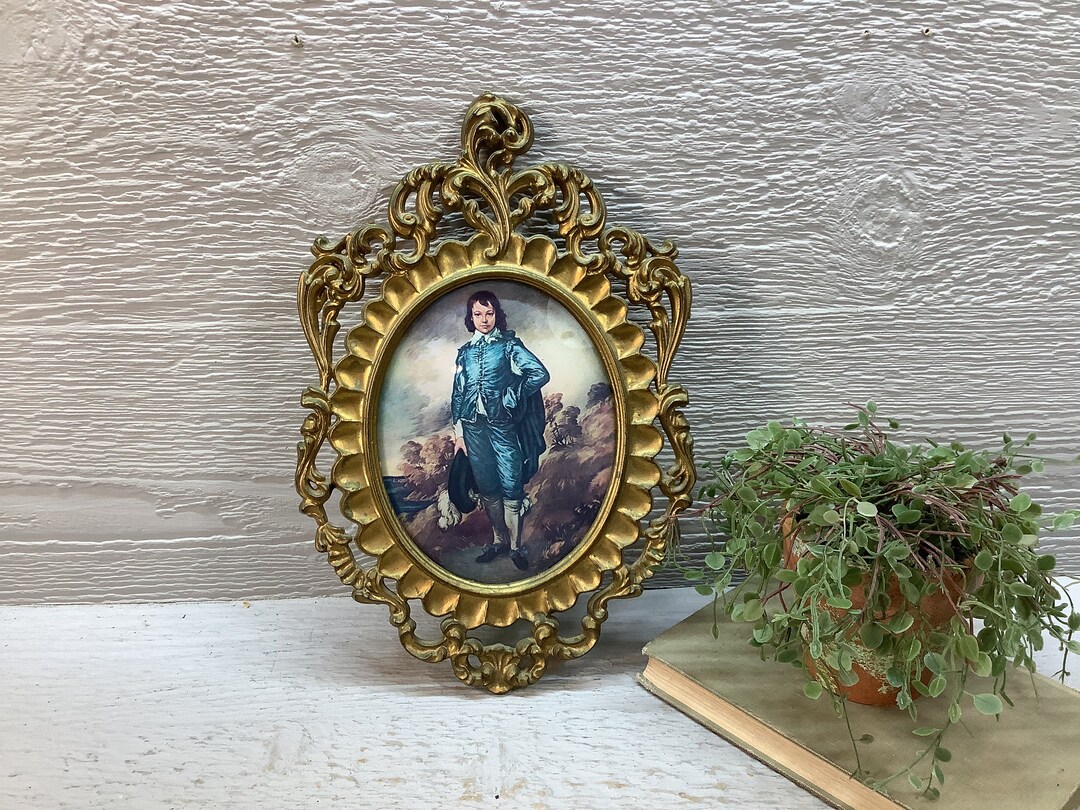 Vintage Gold Oval Framed Blue Boy Print/ Ornate Framed Thomas ...
