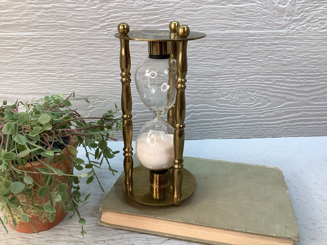 Vintage Gold Toned Brass Hourglass/ Penco Decorative Brass 15 Minute ...