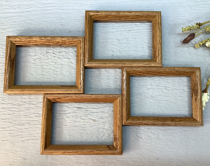 Vintage 4 Wooden Connected Collage Frames/ Four Wood Open Back Wall ...