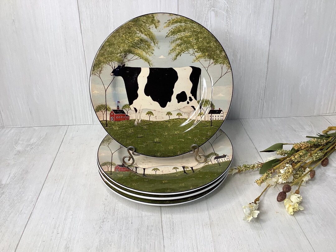 Vintage Warren Kimble Animal Collection Set of 4 Salad Plates/ Farm ...
