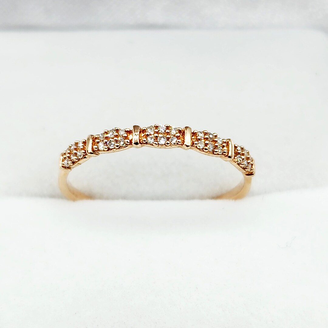 Rose Gold Diamond Ring, 10K Rose Gold Natural Diamond Ring, Engagement ...