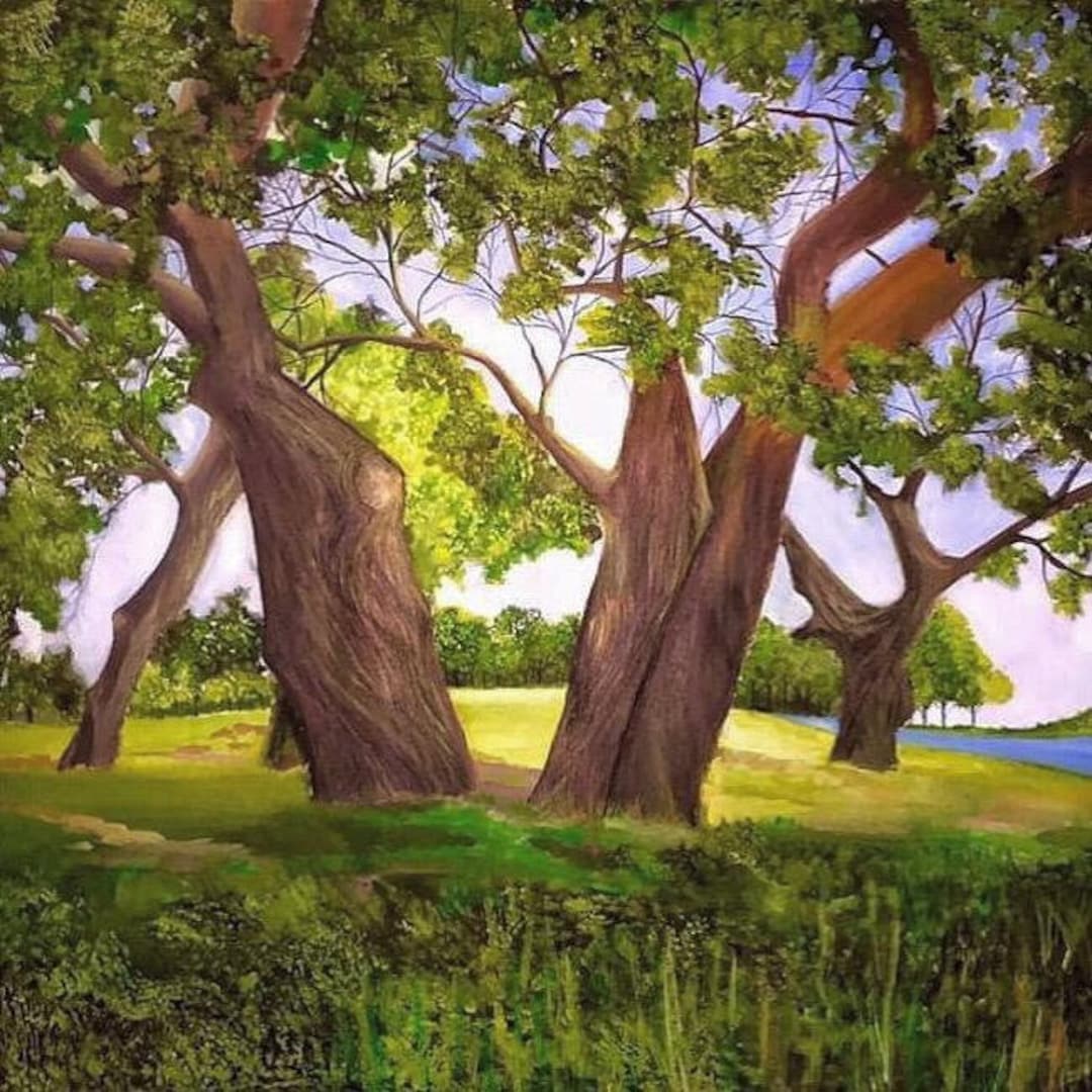 Landscape Handmade Pakistani Art Trees Waters Greenery - Etsy