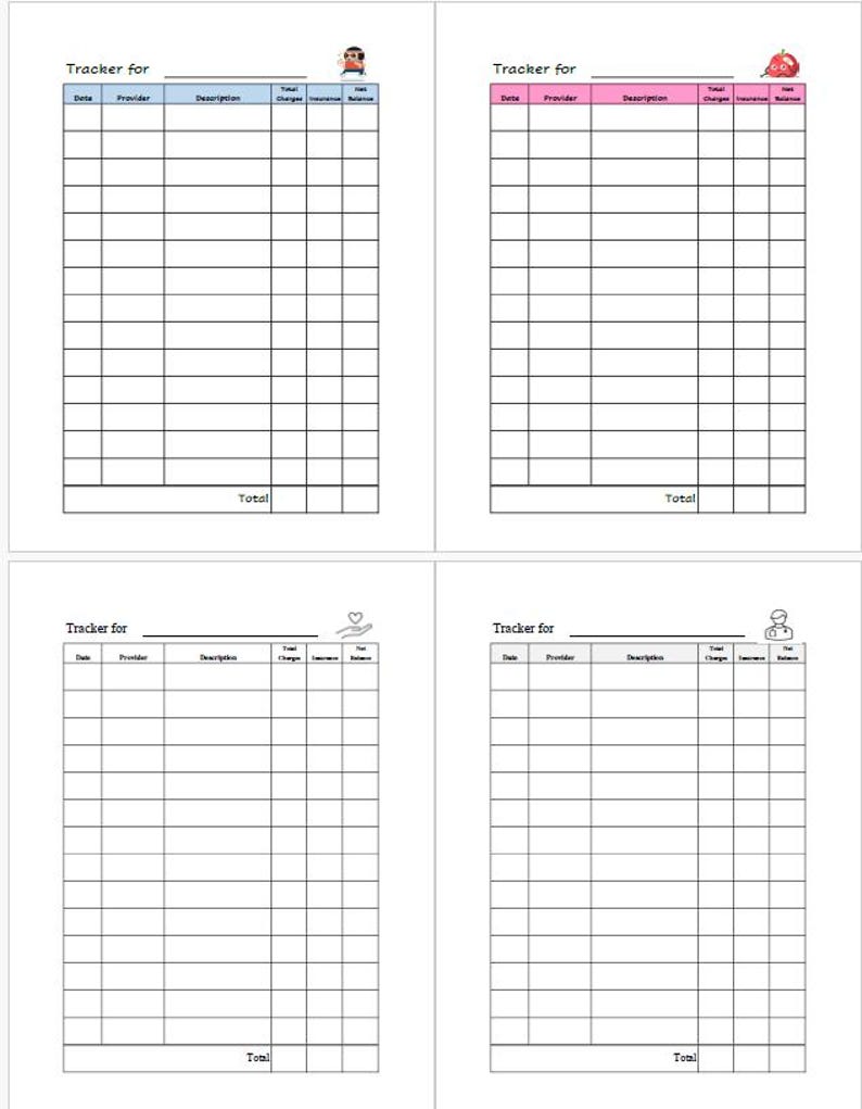 Printable Medical Bill Tracker With Six Different Designs - Etsy