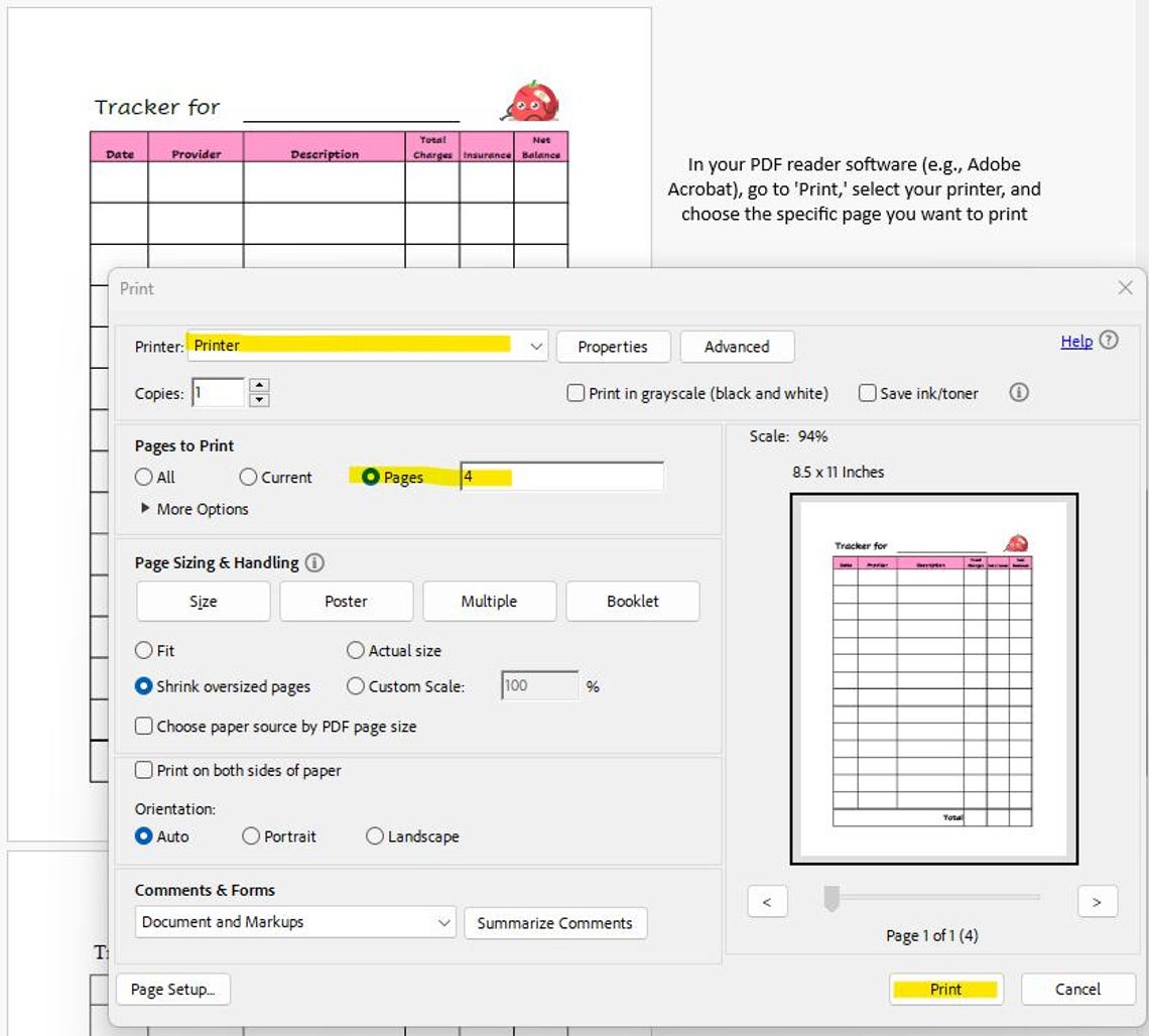 Printable Medical Bill Tracker With Six Different Designs - Etsy