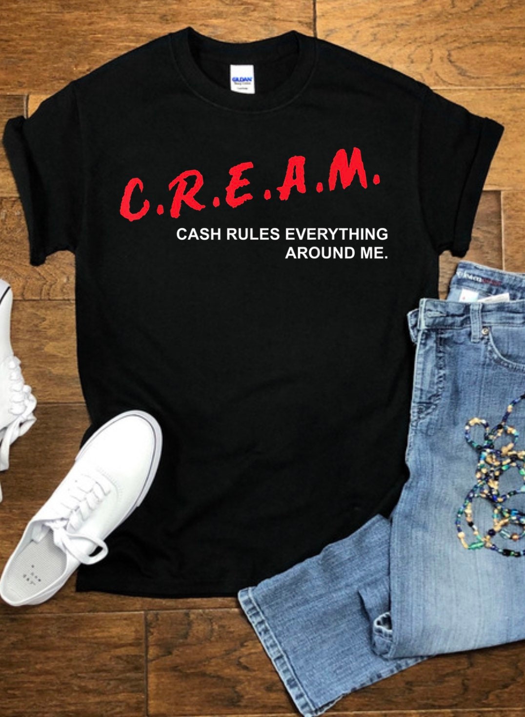 Cash Rules Everything Around Me CREAM Wu Tang Unisex Jersey Short