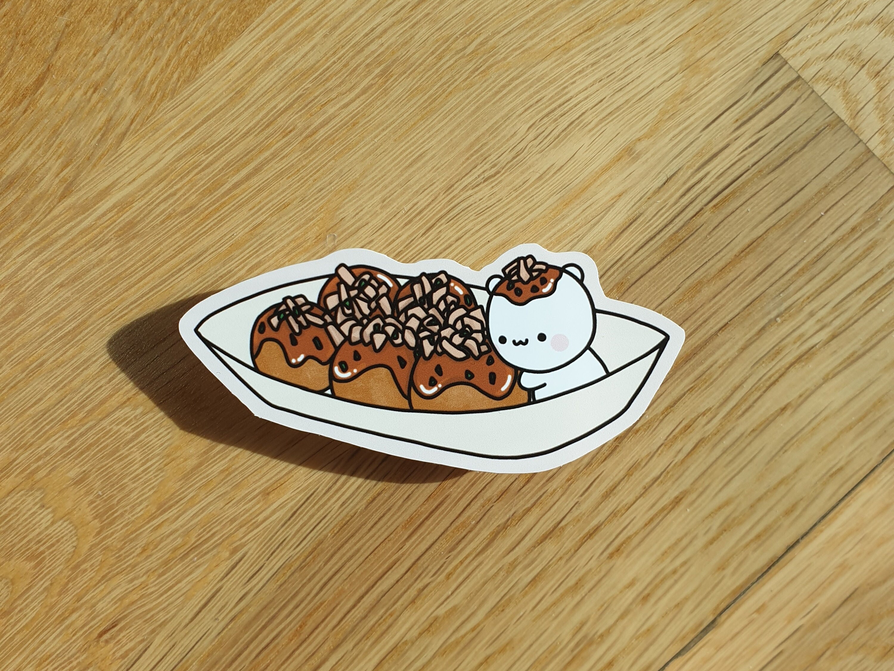 Bubble Tea Takoyaki Diecut Sticker // Waterproof Gloss Vinyl - Etsy 日本