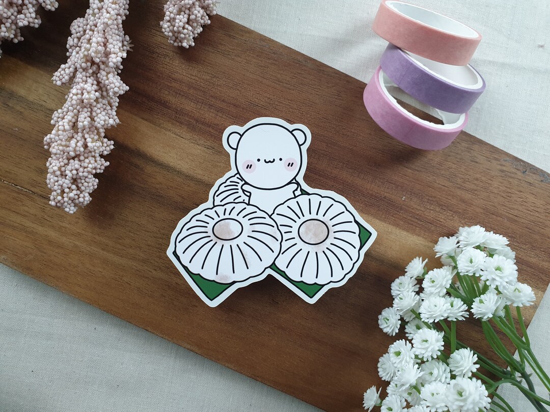 Kueh Tutu Diecut Sticker // Waterproof Gloss Vinyl Sticker / Cute ...