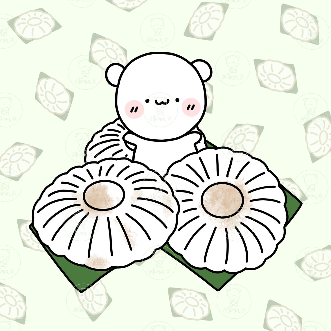 Kueh Tutu Diecut Sticker // Waterproof Gloss Vinyl Sticker / | Etsy