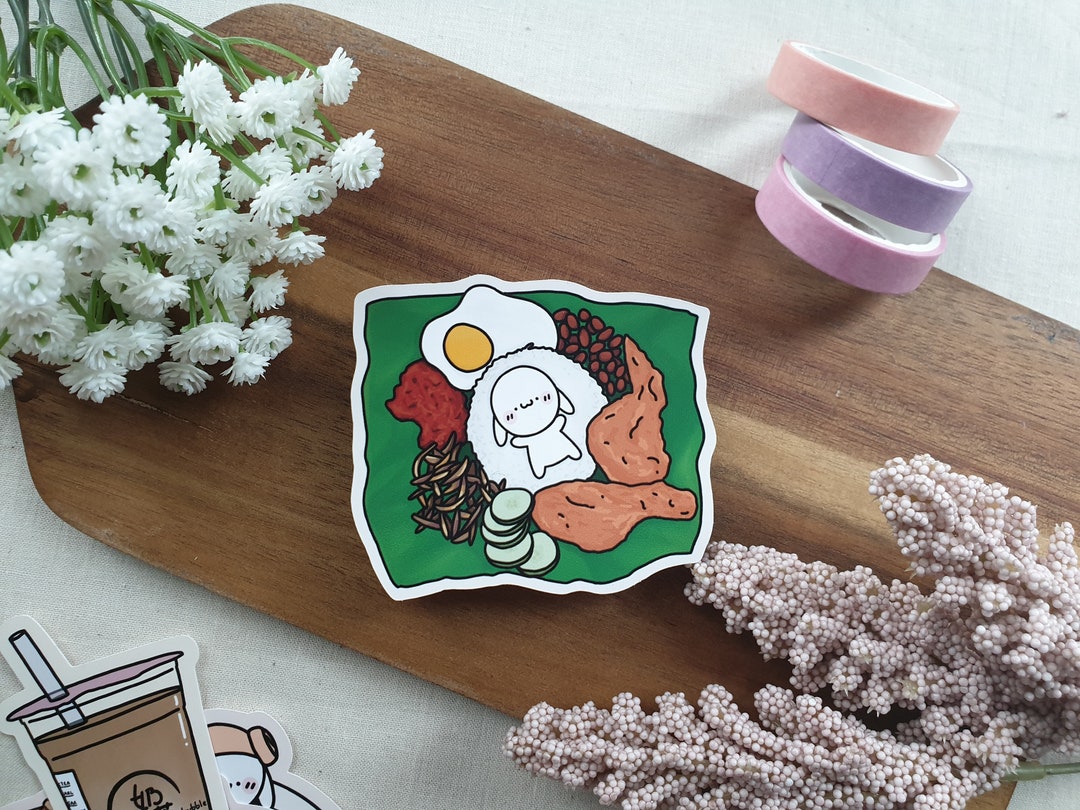 Nasi Lemak | Chicken Rice Diecut Sticker // Waterproof Gloss Vinyl ...