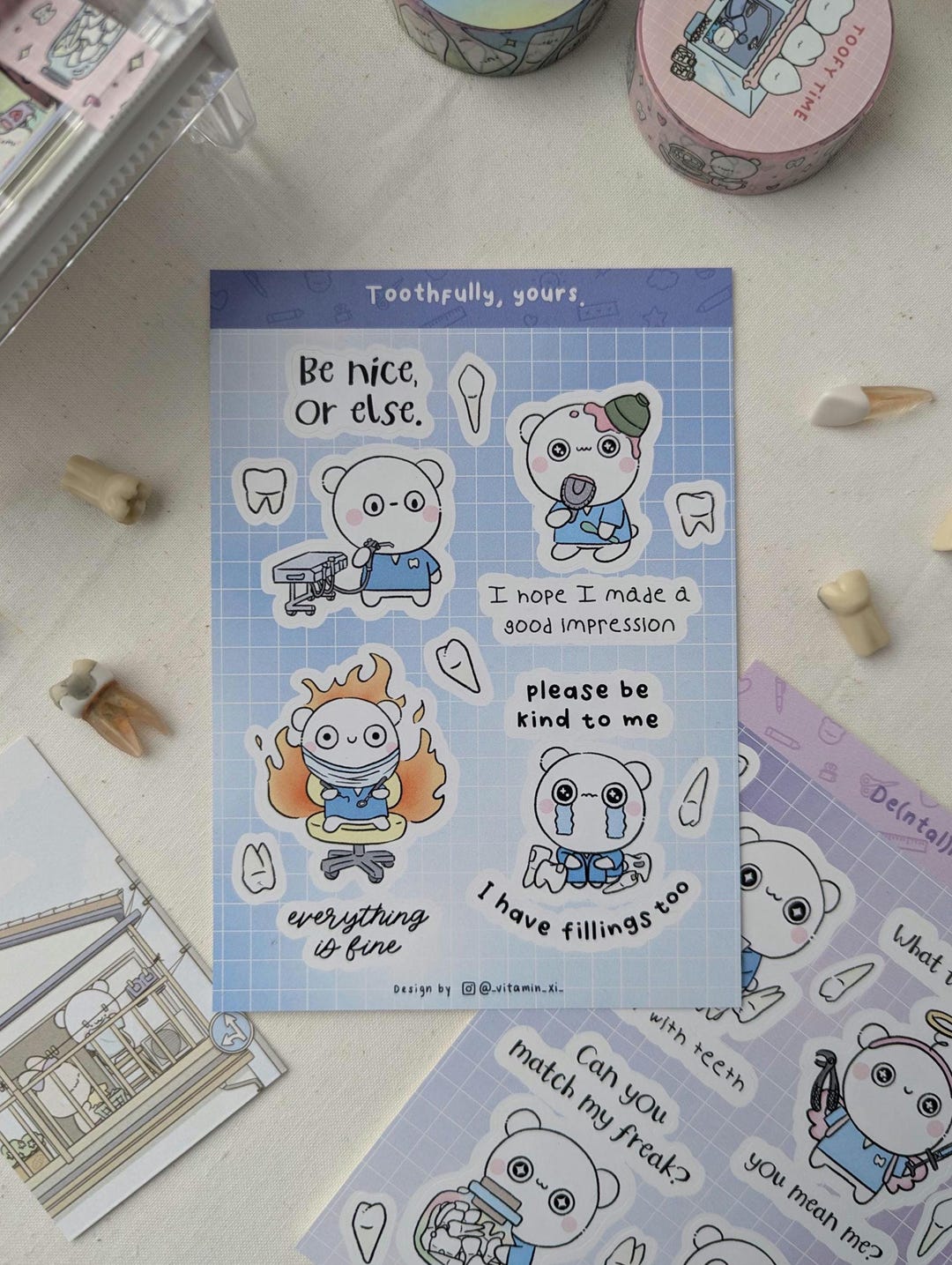 Toothfully Yours | Sticker Sheet // Vinyl // Dental Dentist Dentistry ...