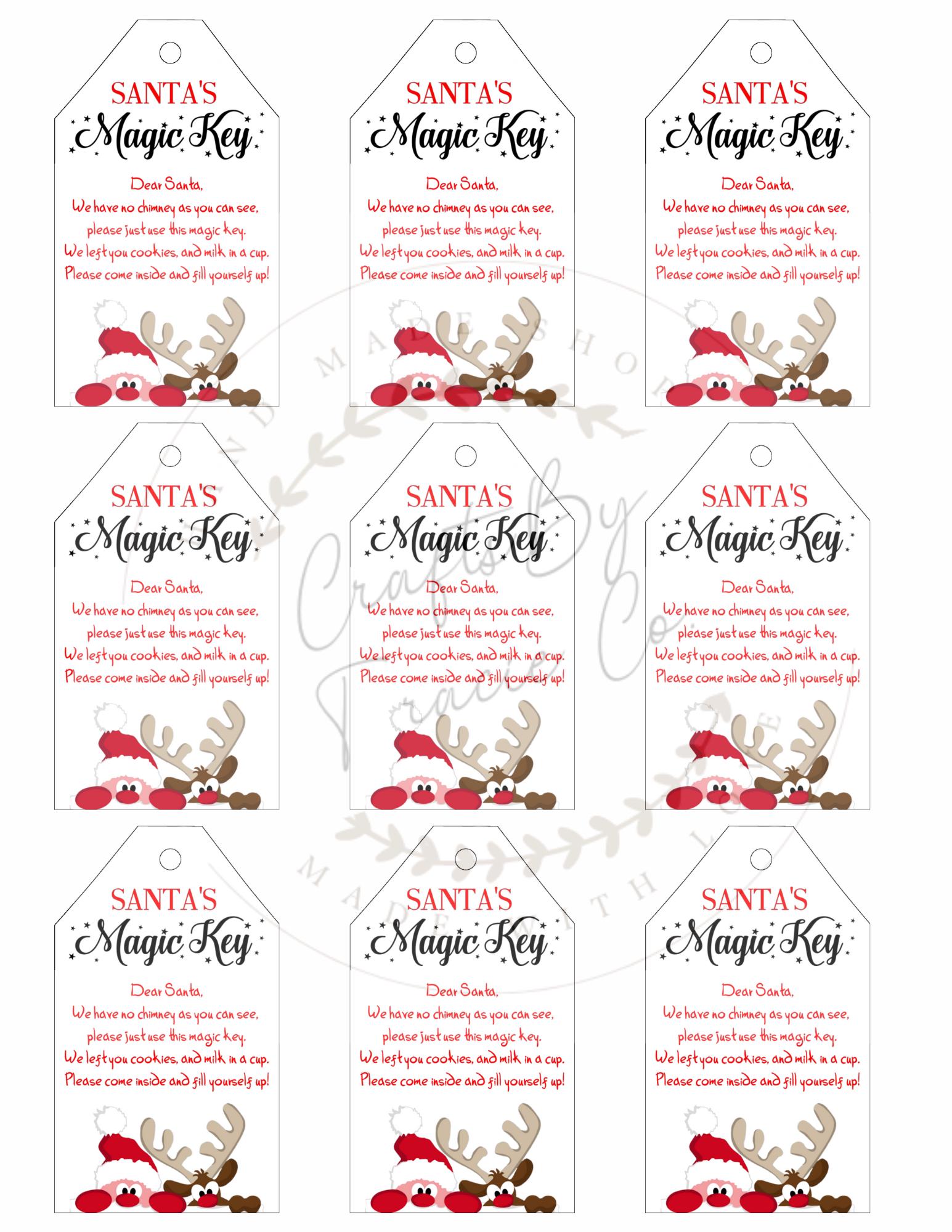 Santa's Magic Key Tags, Santa Key Tags Printable, Magical Christmas Key ...