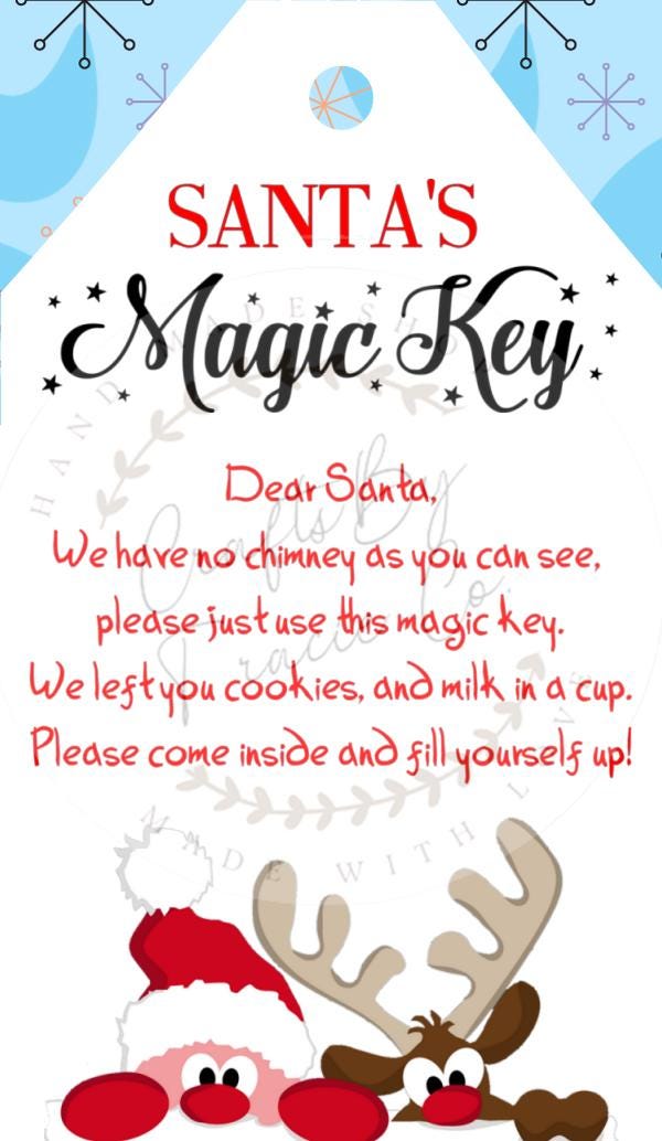 Santa's Magic Key Tags, Santa Key Tags Printable, Magical Christmas Key ...