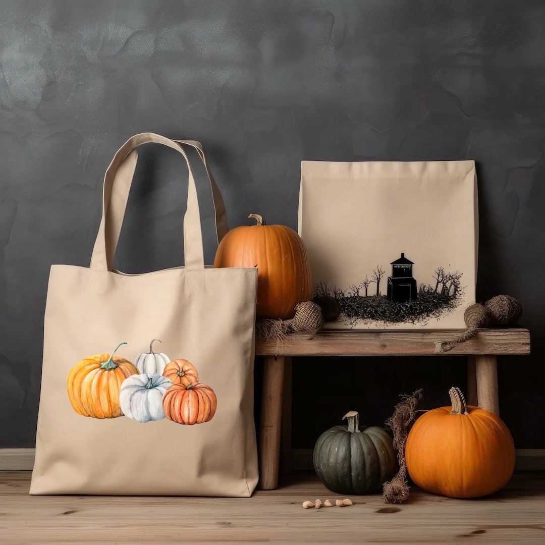 Pumpkin Tote Bag, Fall Tote Bag, Autumn Tote, Fall Shopping Bag ...