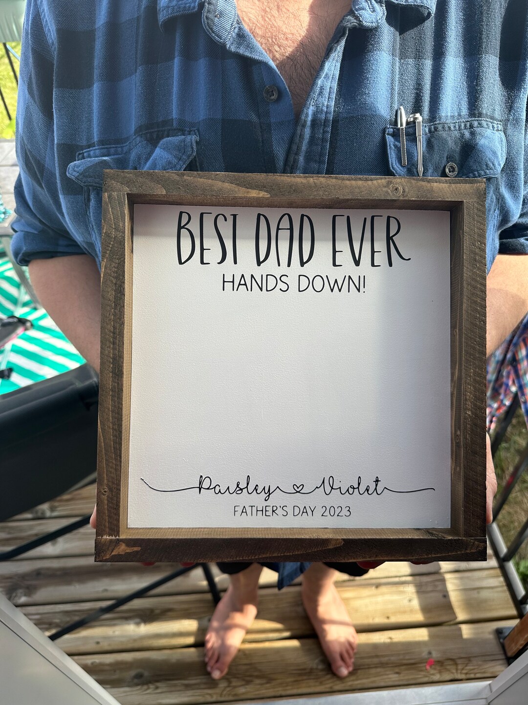 Best Dad Hands Down, Fathers Day, Gift for Dad, Handprint Sign, DIY ...