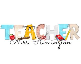 Custom Teacher Name Png - Etsy