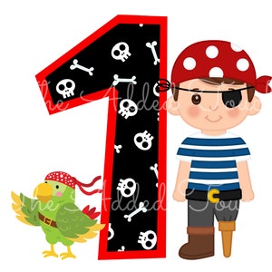 Custom Pirate Birthday Number, Pirate Birthday Party, Pirate Age, Girl ...
