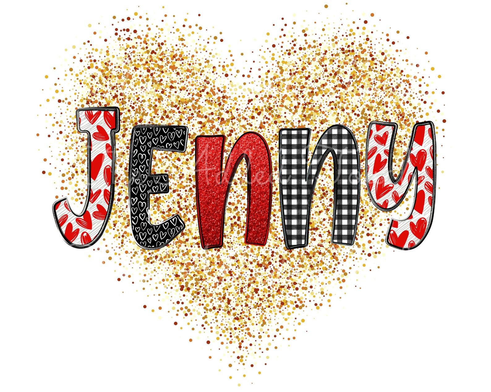 Personalized Heart Name, Sublimation Custom Heart Name, Custom Love ...