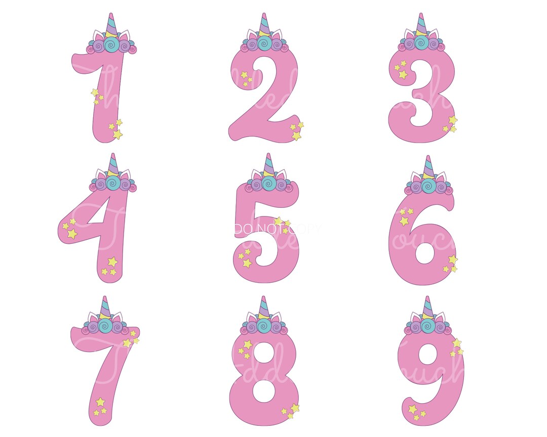 Unicorn Numbers PNG, Unicorn Birthday Numbers Download, Unicorn s Image ...