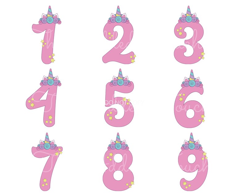 Unicorn Numbers PNG, Unicorn Birthday Numbers Download, Unicorn s Image ...